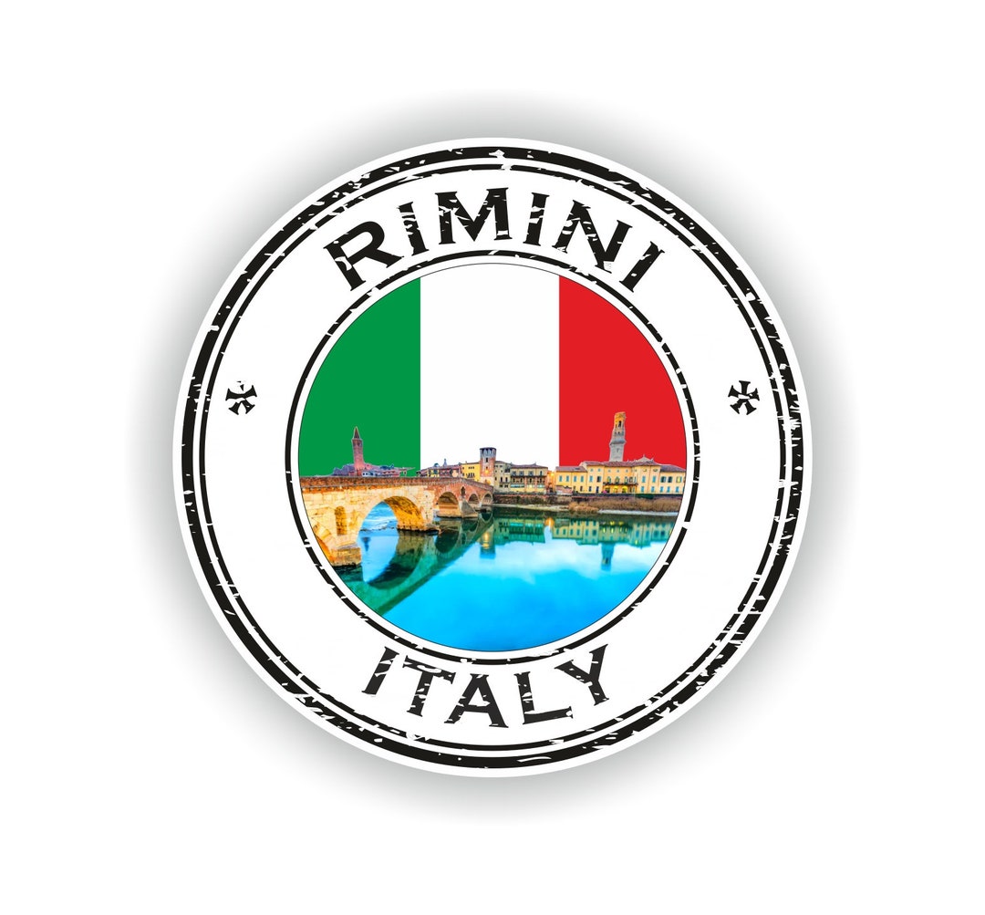 Rimini Italy Italia Seal Sticker Round Flag for Laptop Book Fridge ...