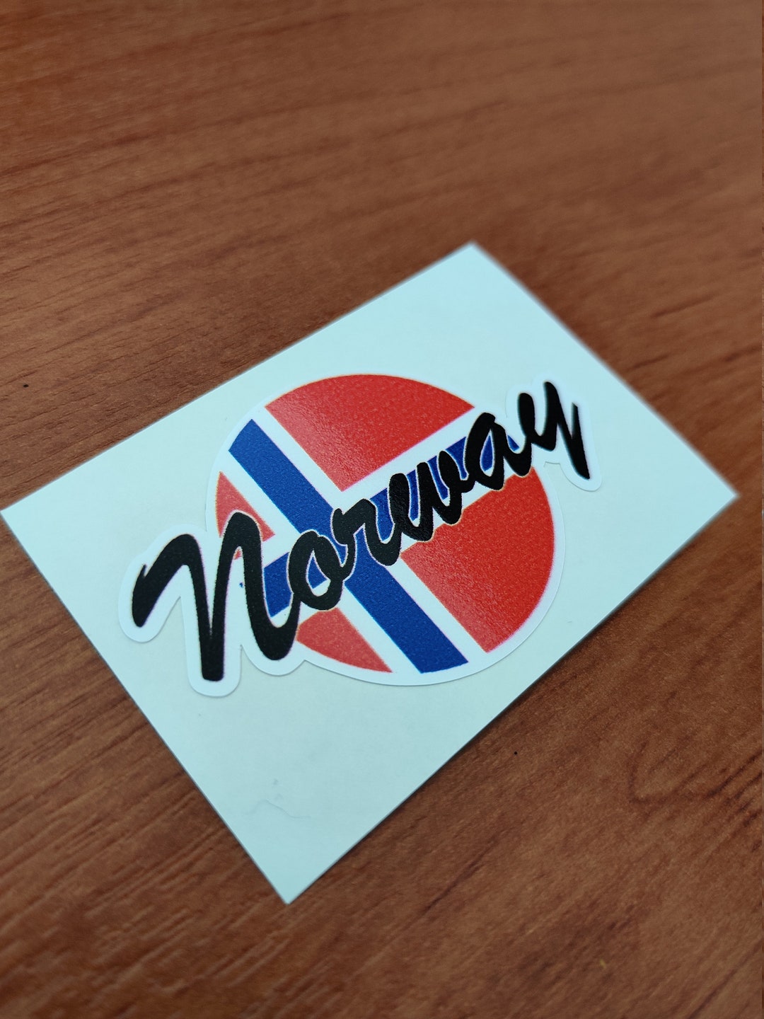 Norway Round Flag Sticker for Laptop Book Fridge Guitar Motorcycle ...