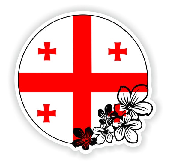 Georgia Sticker Round Flag for Laptop Book Fridge Guitar | Etsy