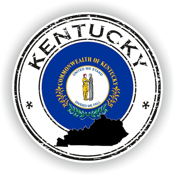 Kentucky Seal Sticker Round Flag for Laptop Book Fridge Guitar | Etsy