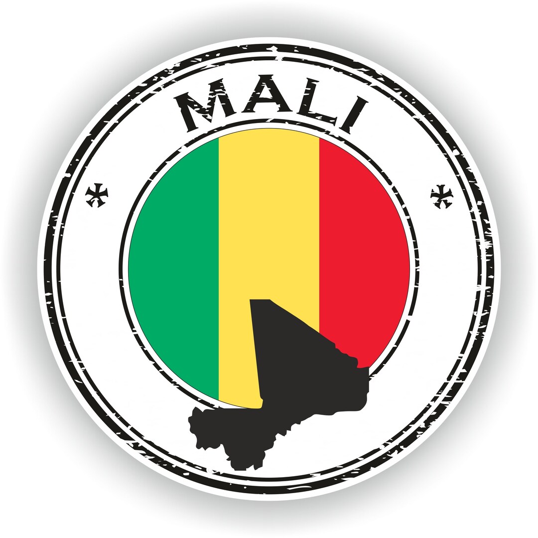 Mali Seal Sticker Round Flag for Laptop Book Fridge Guitar Motorcycle ...