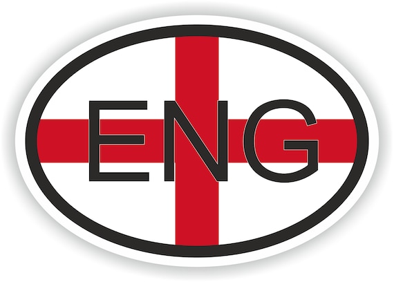 England Country Code Oval Sticker With Flag for Bumper Laptop - Etsy UK