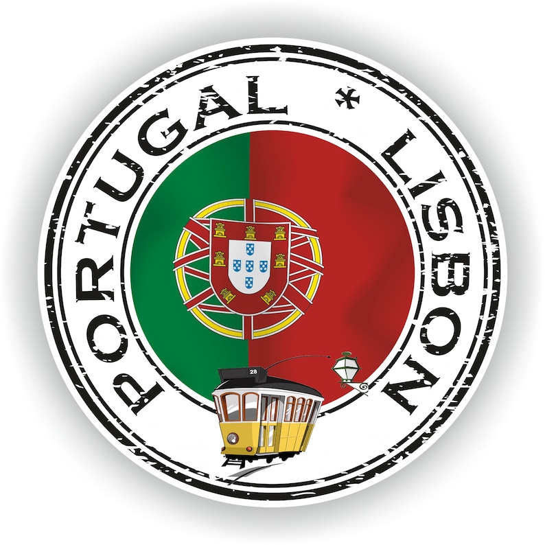 Portugal Lisbon 01 Seal Sticker Round Flag For Laptop Book Fridge