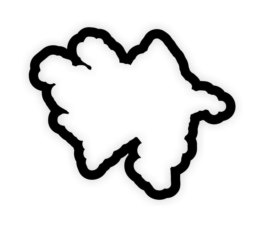 Azerbaijan Map Flag Outline Sticker For Laptop Book Fridge Guitar