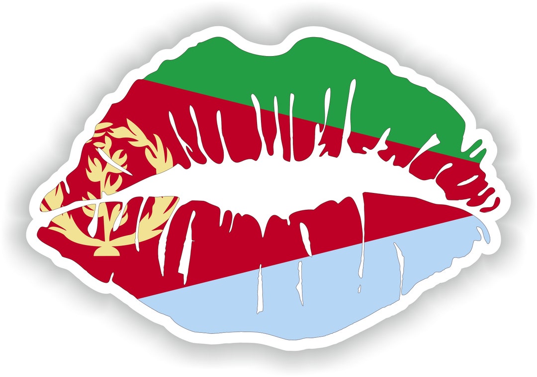 Lips Eritrea Sticker Flag For Laptop Book Fridge Guitar Etsy