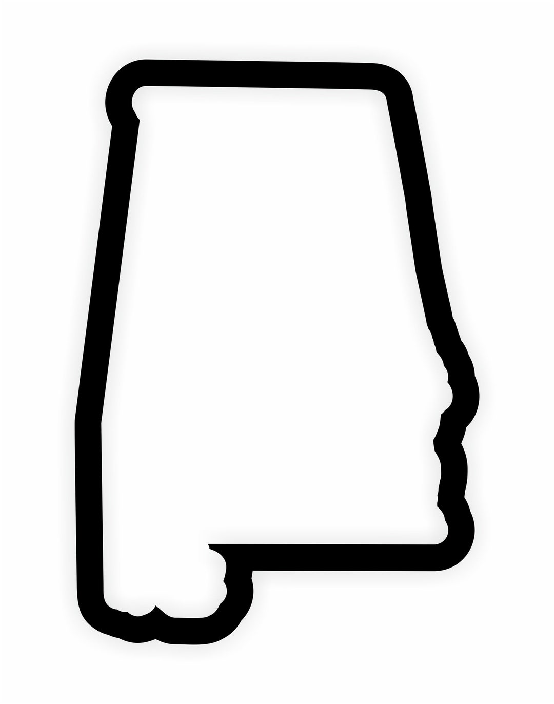 Alabama Map Flag Outline Sticker For Laptop Book Fridge Guitar