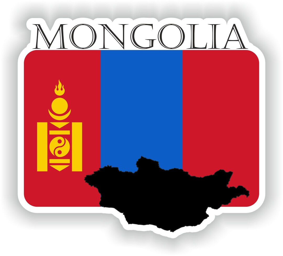 Mongolia Sticker Flag MF for Laptop Book Fridge Guitar Motorcycle ...