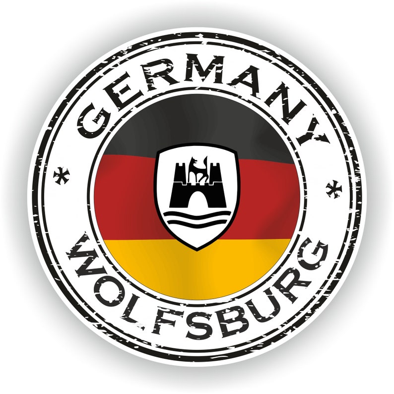 Germany Wolfsburg Seal Sticker Round Flag for Laptop Book Fridge Guitar ...