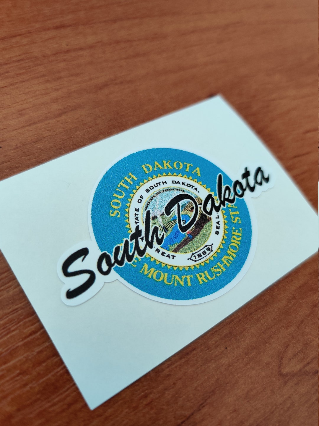 South Dakota USA Round Flag Sticker for Laptop Book Fridge Guitar ...