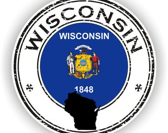 Wisconsin Round Flag SVG WI USA Circular Circle State Banner Button ...