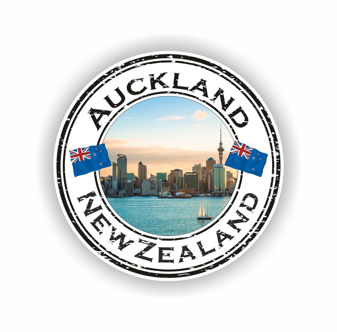 Auckland New Zealand Seal Sticker Round Flag for Laptop Book Fridge ...