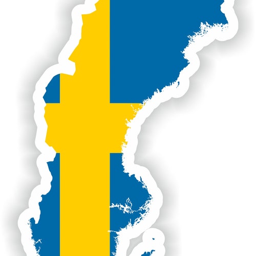 Sweden Map Sticker Flag For Laptop Book Fridge Guitar Etsy