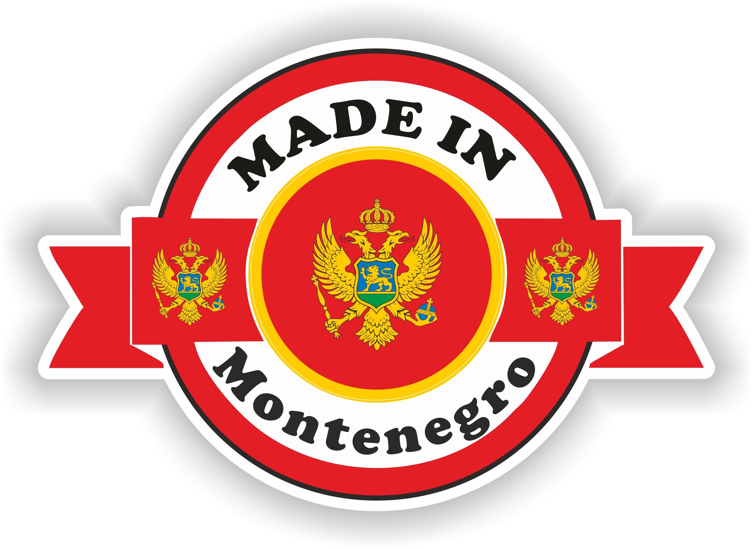 Montenegro Made In, Sticker Flag for Laptop Book Fridge Water Bottle ...