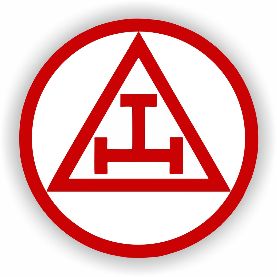 Masonic Emblem Red Round Freemasonry Sticker for Laptop Book Fridge ...