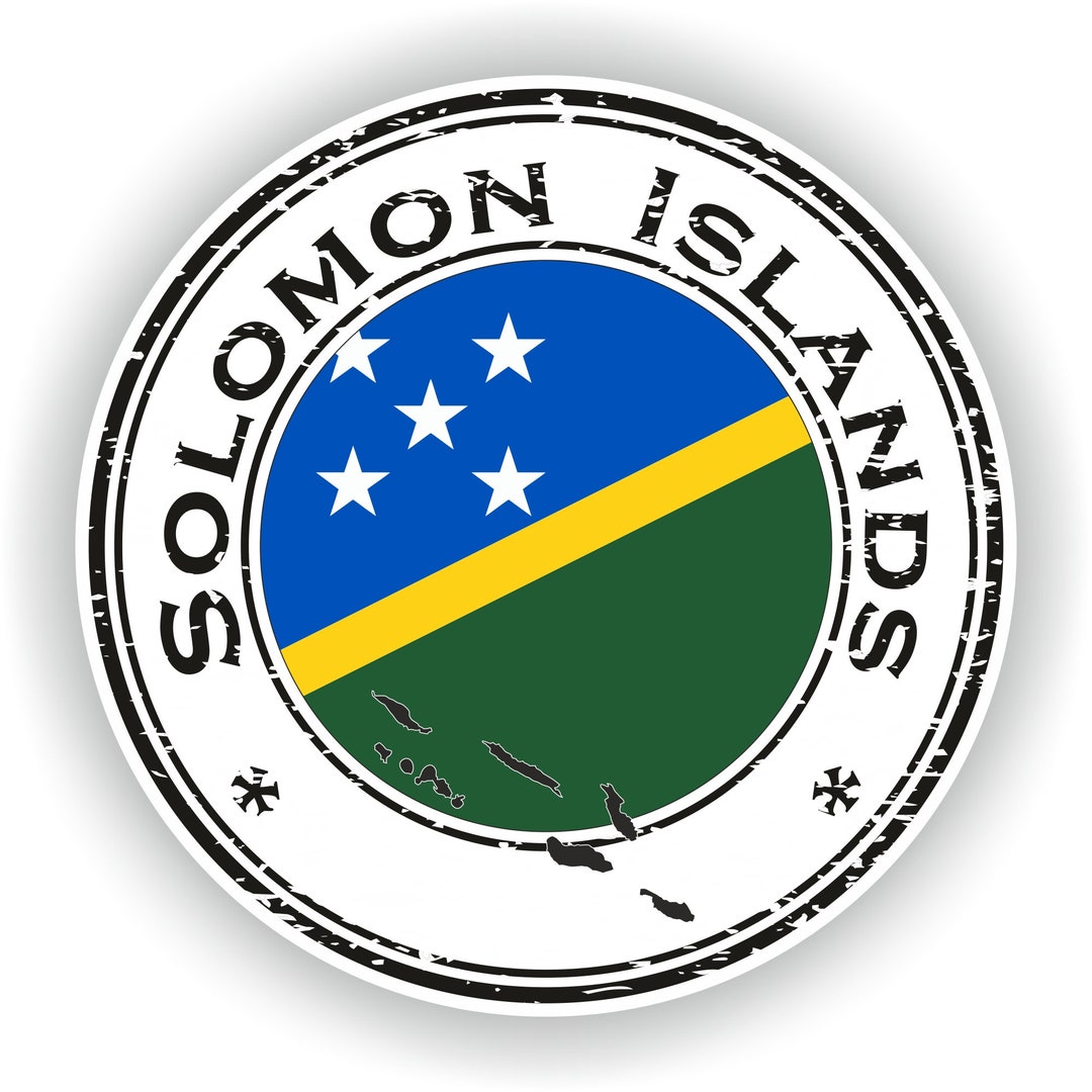 Solomon Islands Seal Sticker Round Flag for Laptop Book Fridge Guitar ...