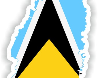St. Lucia Map Flag SVG, Saint Lucian SVG Cricut Cut File, Country ...