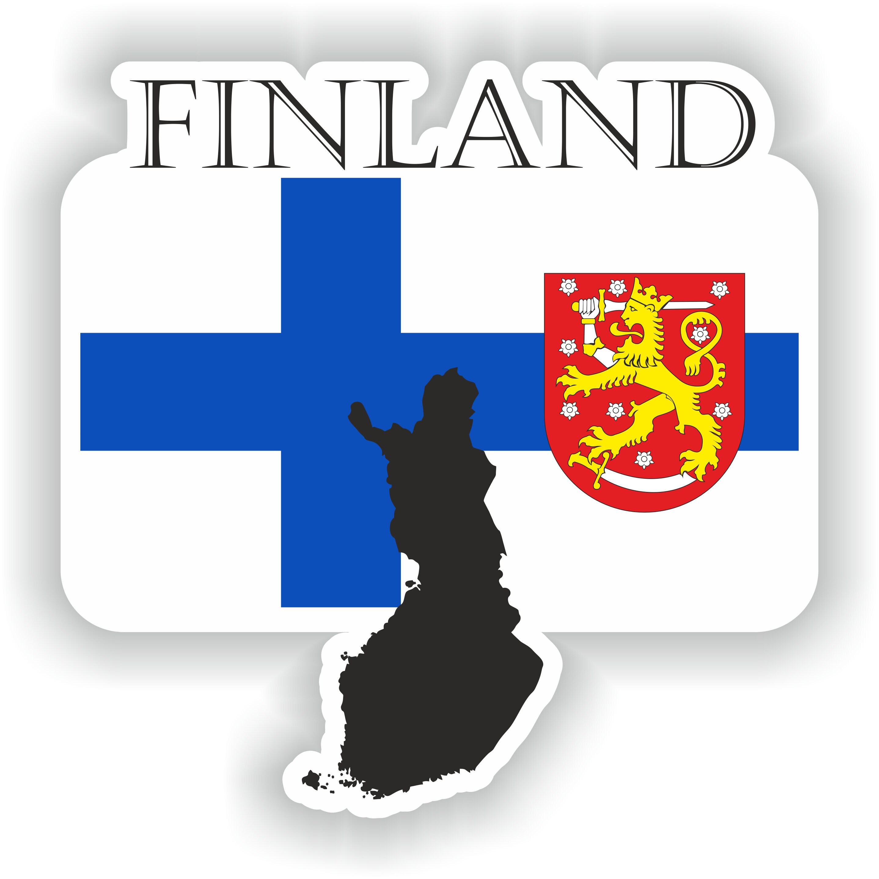 Finland Sticker Flag MF for Laptop Book Fridge Guitar Motorcycle Helmet ...