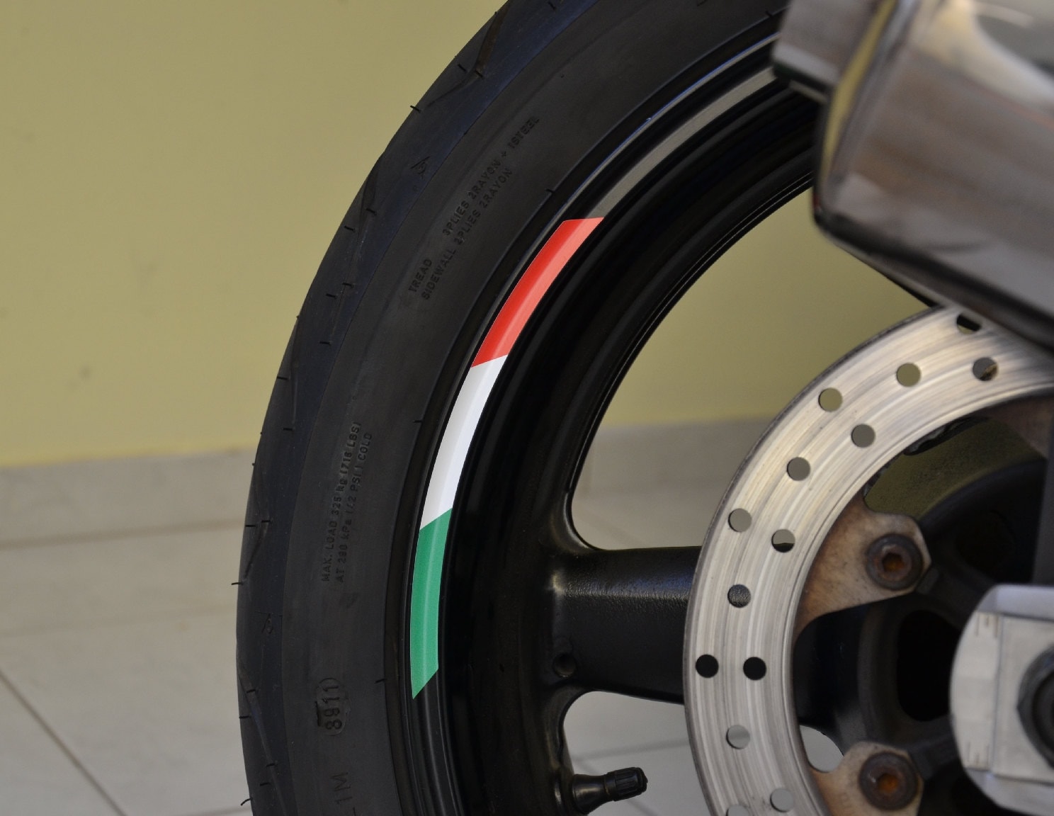 8x Flag Sticker Stripes Italy Italian Tricolore Stripe Motorcycle Rim ...