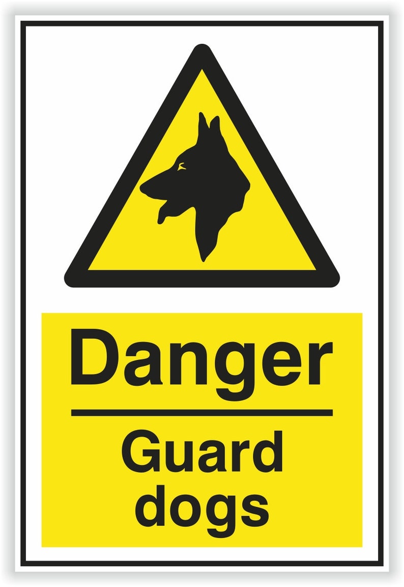 Danger Guard Dogs Safety Warning Sticker for Bumper Car Laptop Book ...