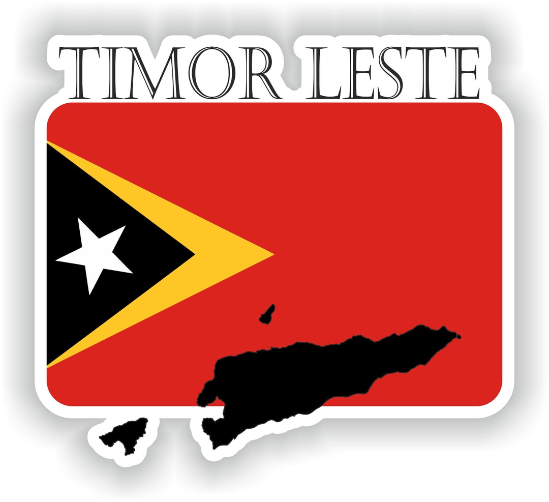 Timor Leste Sticker Flag MF for Laptop Book Fridge Guitar Motorcycle ...