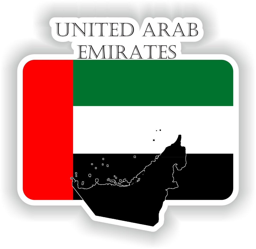 United Arab Emirates Sticker Flag MF for Laptop Book Fridge Guitar ...