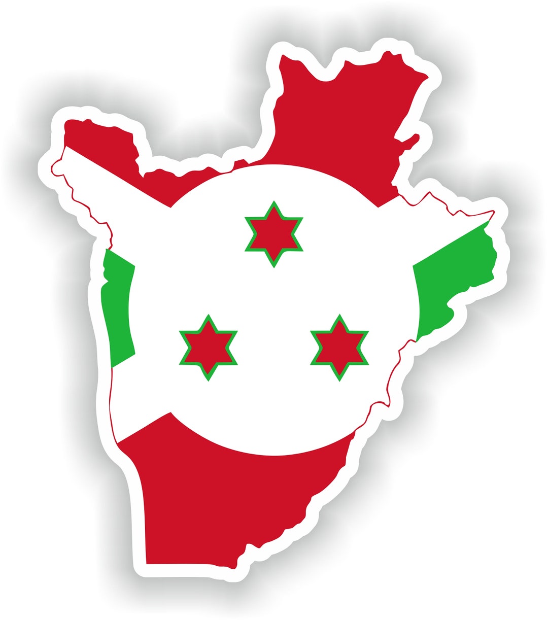 Burundi Map Sticker Flag for Laptop Book Fridge Guitar Motorcycle ...
