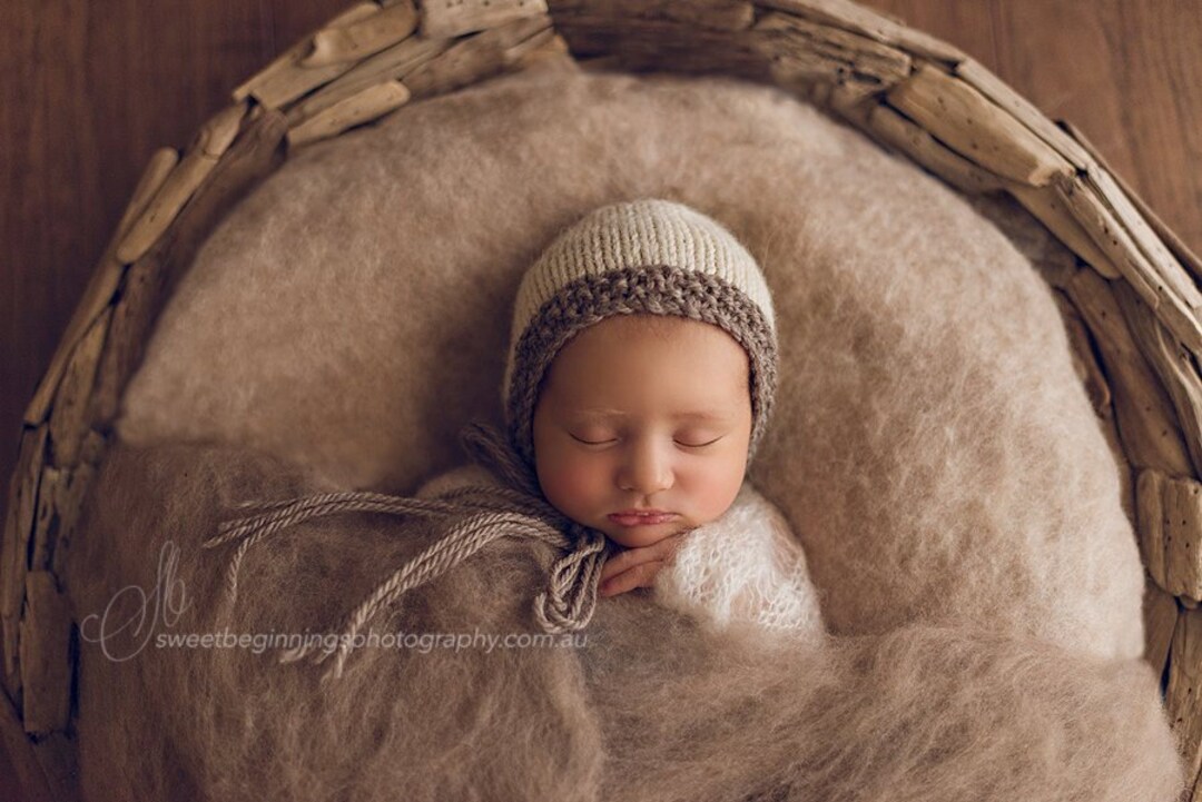 PDF Knitting Pattern Newborn Photography Prop Two Tone Bonnet 35 - Etsy