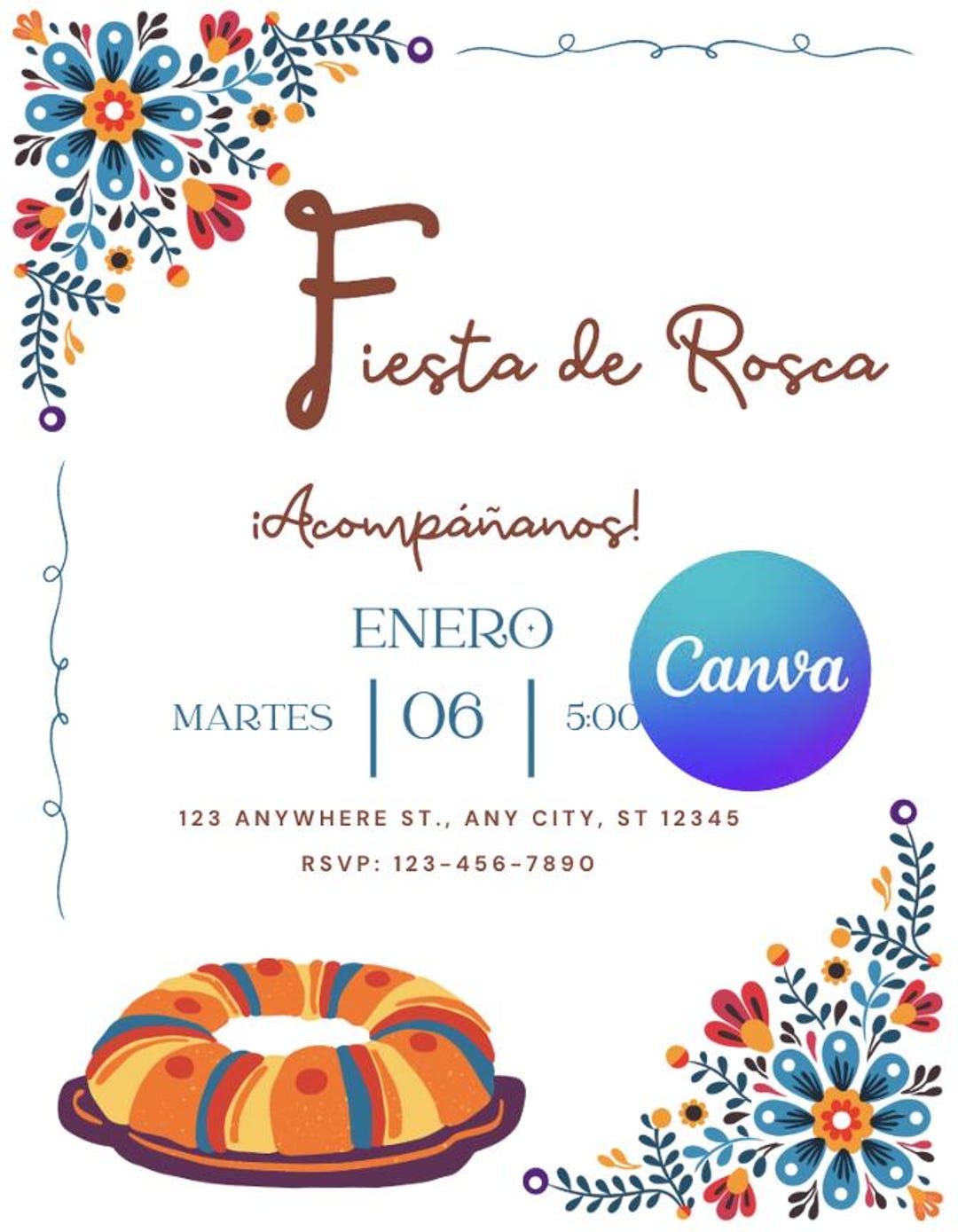 Fiesta De Rosca Invitation | Diá De Reyes Magos - Etsy