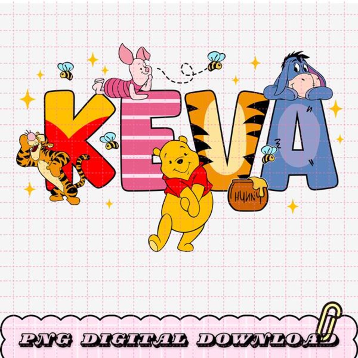 Custom Name Winnie the Pooh PNG, Personalized Disneyland Tigger Eeyore ...