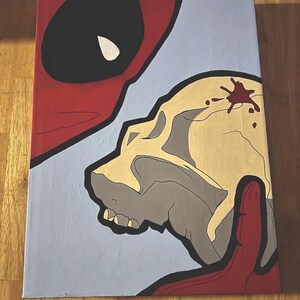 Hand-painted Deadpool Wall Art Canvas - Etsy