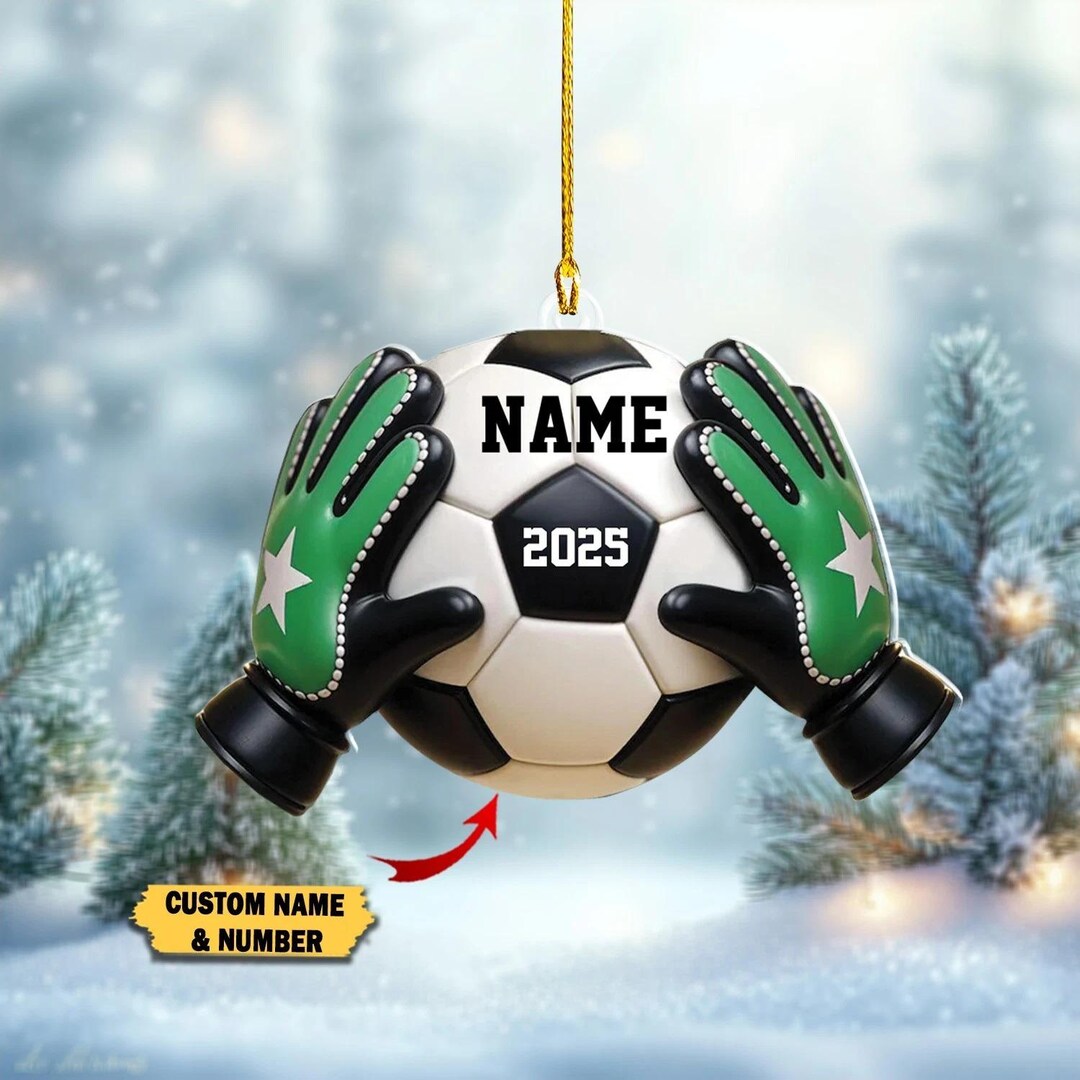 Christmas 2025 Soccer Ornament, Custom Goalkeeper Ball Acrylic, Sports ...