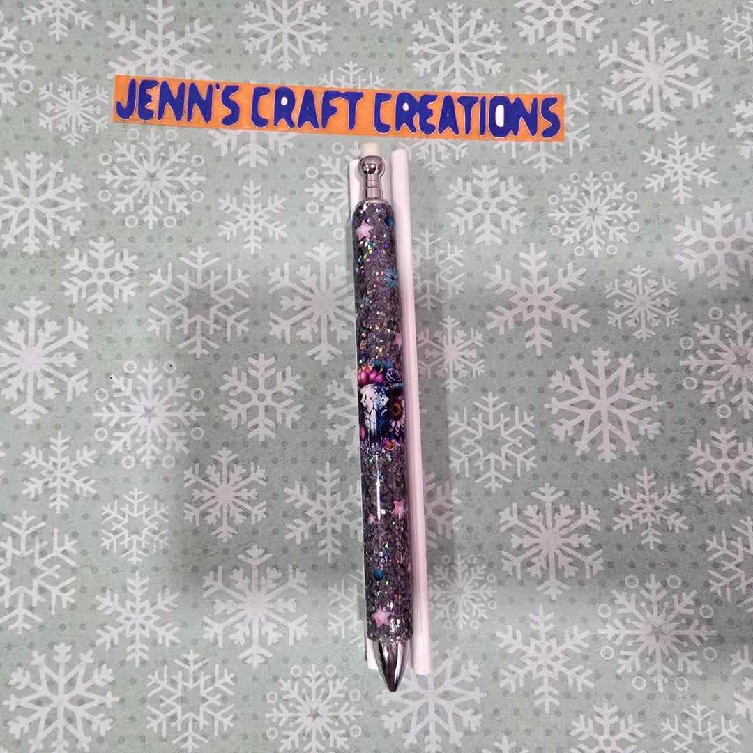 Handmade Glitter Epoxy Mechanical Pencil: Skull Design - Etsy