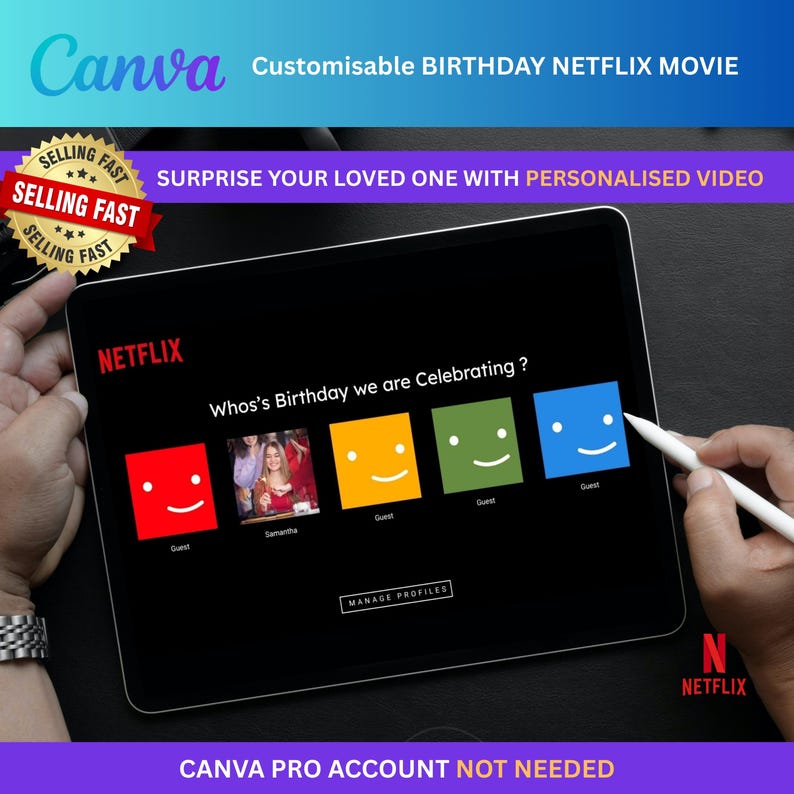 Netflix Proposal Video Gift: Editable Personalized Template (digital ...