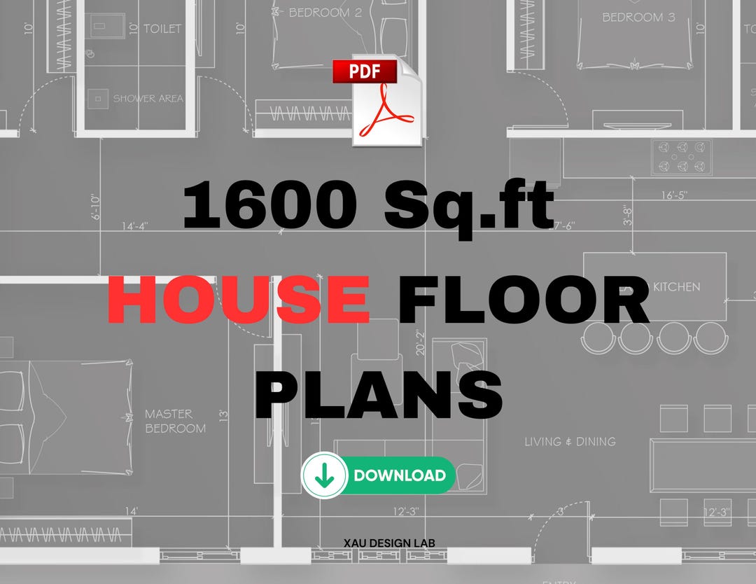 Modern 4 Bedroom House Floor Plan | Single Story Home Design (digital ...