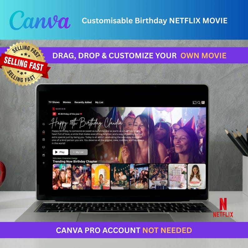 Netflix Birthday and Valentines Video Gift: Editable Personalized ...
