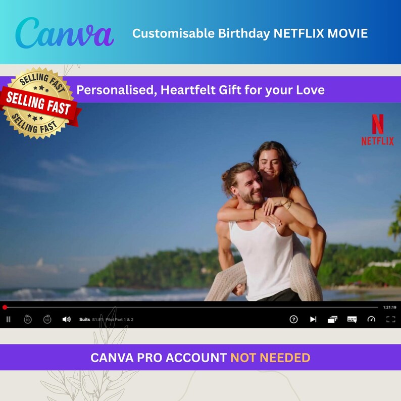 Netflix Birthday and Valentines Video Gift: Editable Personalized ...