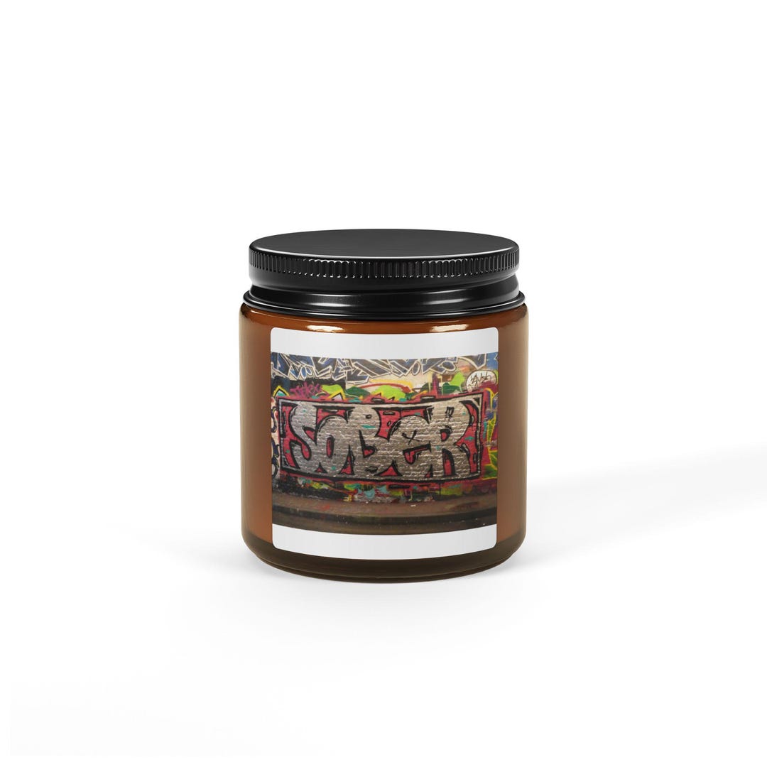 Graffiti Street Art Candle Amber Jar | Scented Soy Candle - Etsy