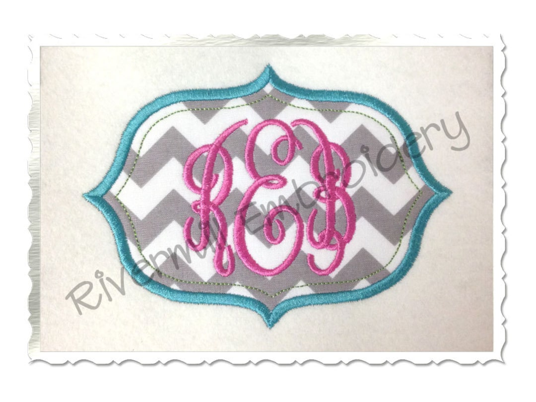 Applique Name or Monogram Frame (#2) Machine Embroidery Design - 4 ...