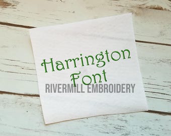 Harrington Embroidery Font Machine Embroidery Design Instant Download ...