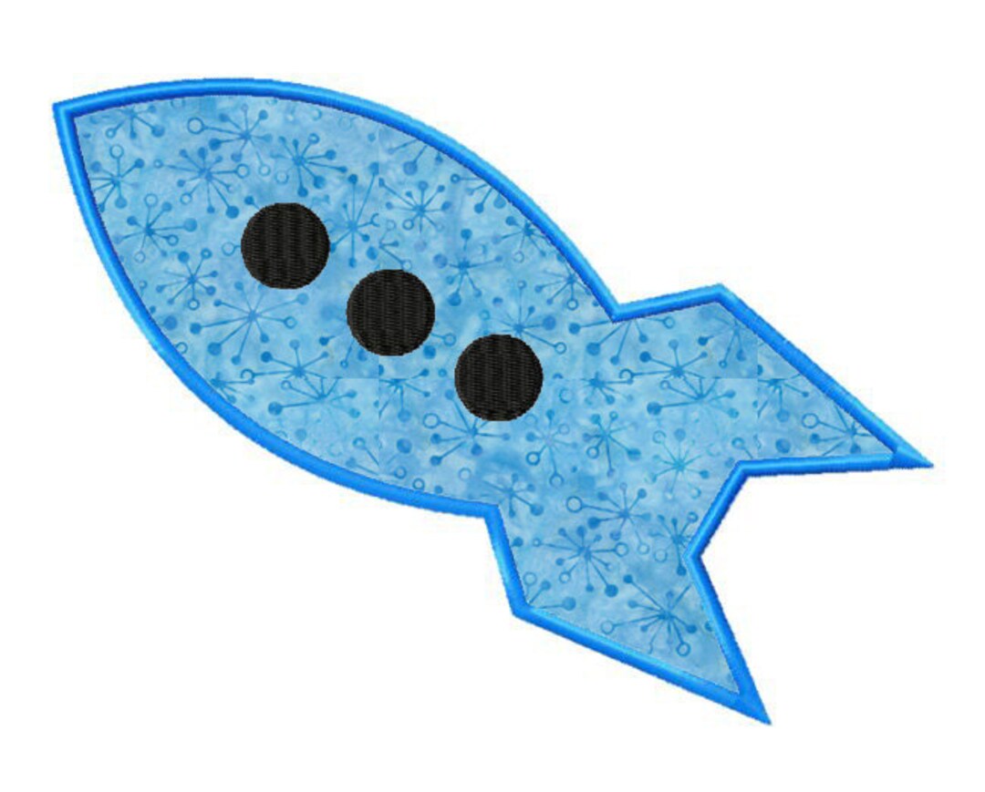 Rocket Ship Applique Machine Embroidery Design - 3 Sizes - Instant ...