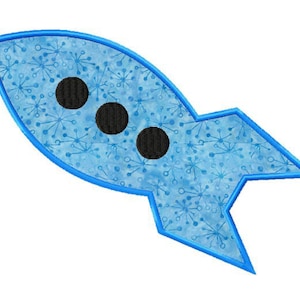 Rocket Ship Applique Machine Embroidery Design - 3 Sizes - Instant ...