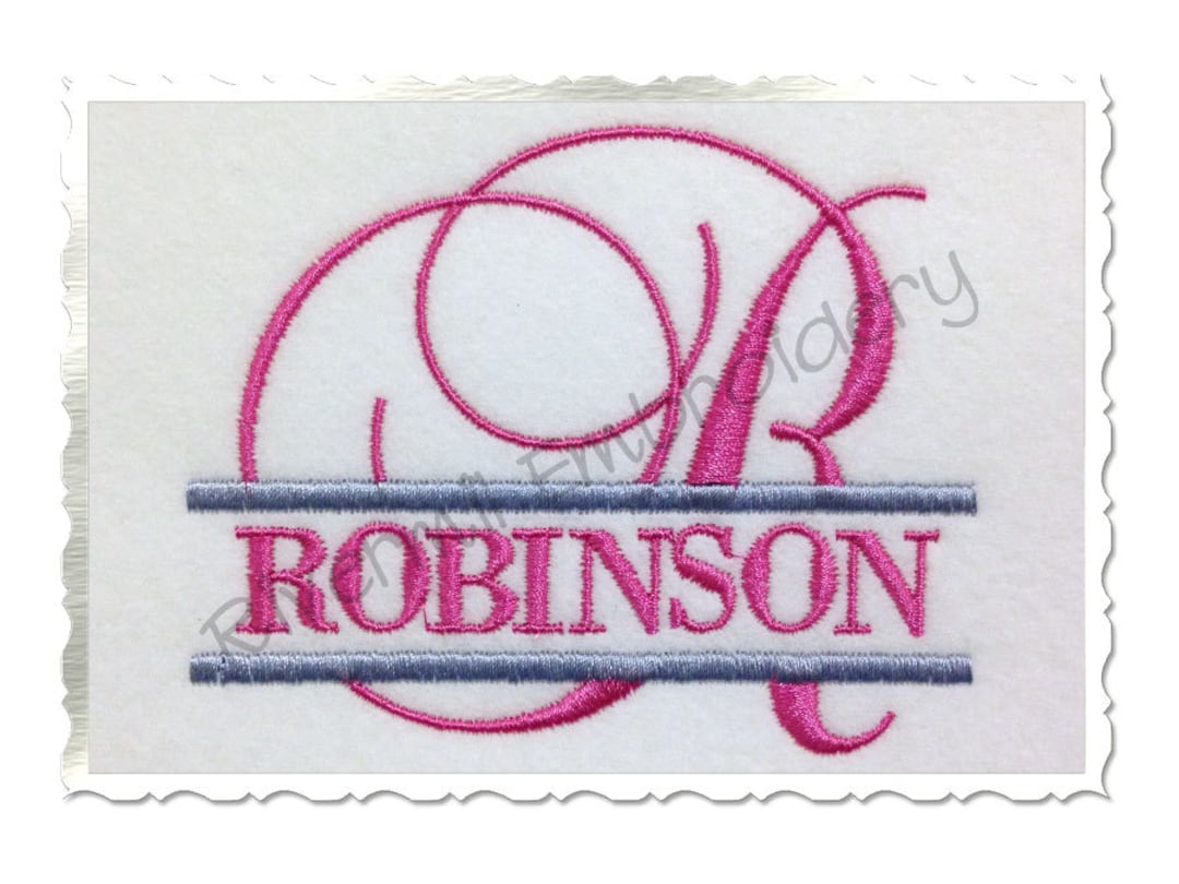 4x4 Size Split Script Machine Embroidery Font Monogram Alphabet - BX ...