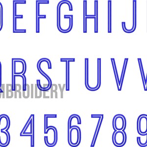 Large Tall Thin Outline Machine Embroidery Font Monogram Alphabet - BX ...