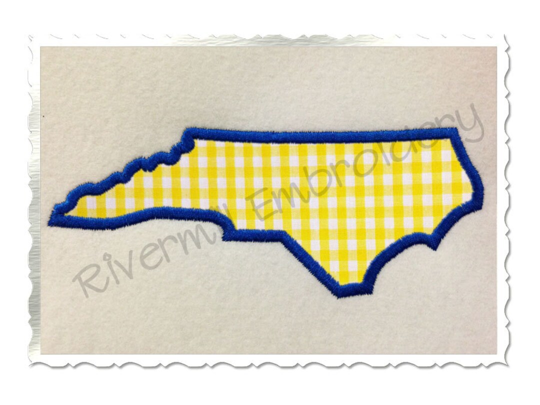 State of North Carolina Applique Machine Embroidery Design - 4 Sizes ...