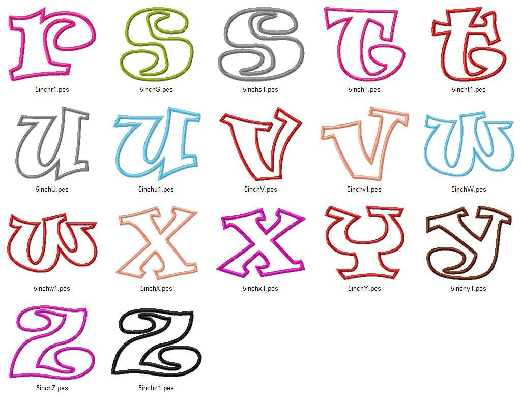 Ravie Applique Machine Embroidery Font Alphabet 4 Sizes - Etsy