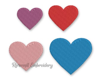 Mini Heart Machine Embroidery Design 4 Sizes - Etsy