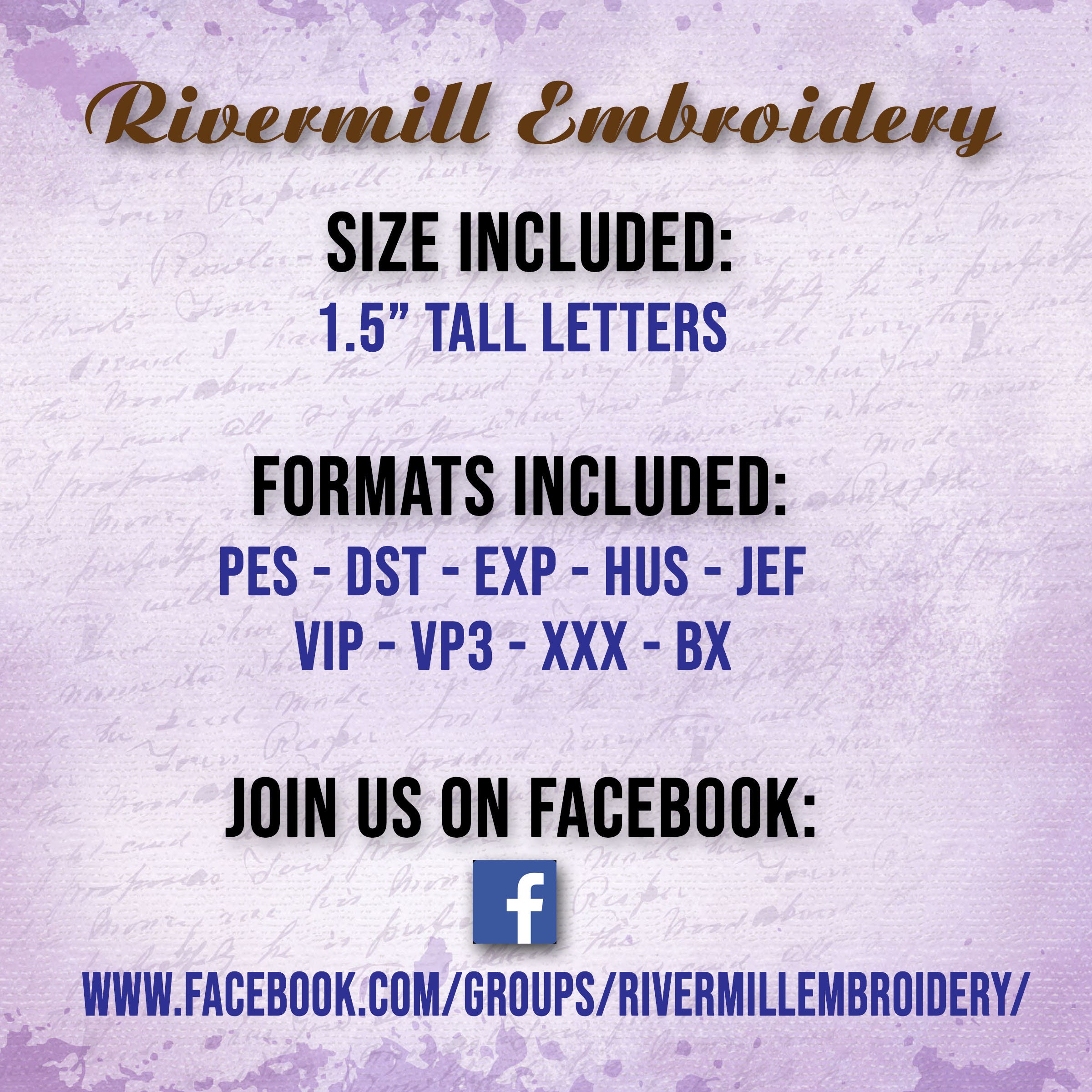Simple Script Machine Embroidery Font Alphabet - 1 1/2