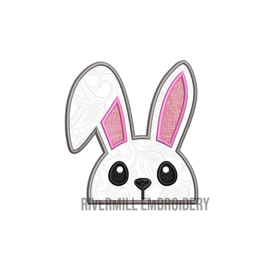 Applique Bunny Rabbit Peeker Machine Embroidery Design - Instant ...