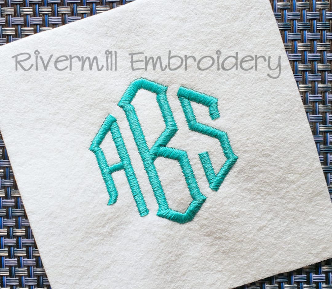 2 1/2" Size Only - Point Monogram Machine Embroidery Font Alphabet - BX ...