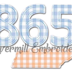 TN 865 Area Code Raggy Applique Machine Embroidery Design - 4 Sizes ...